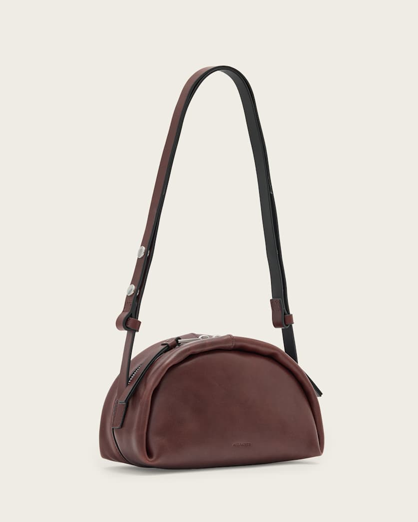 Rosalie Arc Leather Crossbody Bag BURGUNDY RED | ALLSAINTS